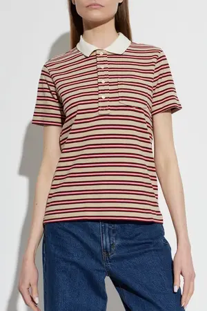 A.p.c. Striped Pattern Polo - Beige