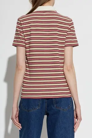 A.p.c. Striped Pattern Polo - Beige