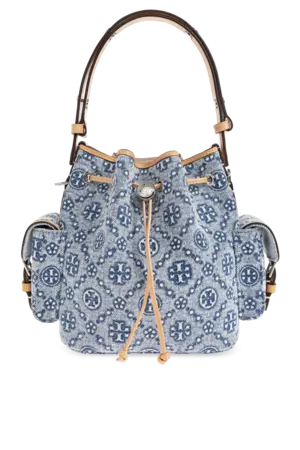Tory Burch Monogram Bucket Bag - Blue