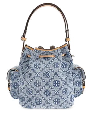 Tory Burch Monogram Bucket Bag - Blue