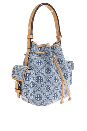 Tory Burch Monogram Bucket Bag - Blue