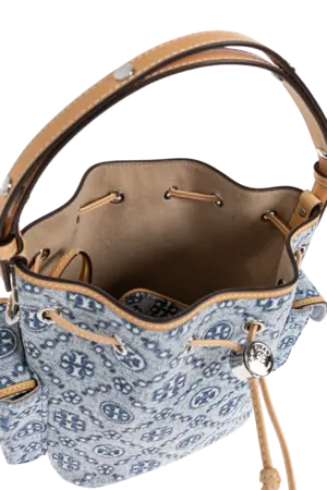 Tory Burch Monogram Bucket Bag - Blue