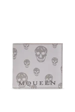 Alexander McQueen Foldable Wallet With Logo - Grey