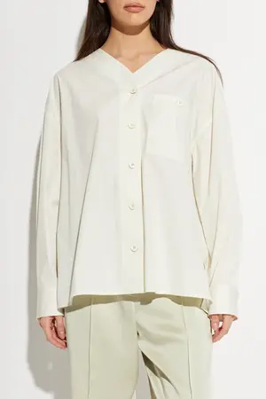 JIL SANDER V-neck Cotton Shirt - Cream