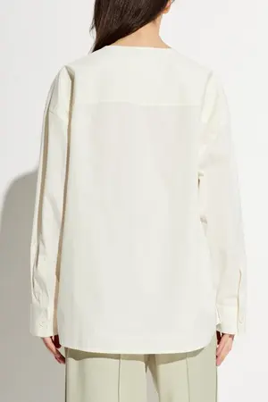 JIL SANDER V-neck Cotton Shirt - Cream