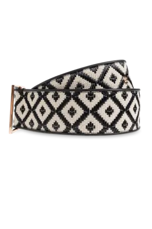 Max Mara Patterned Leather Belt - Cream