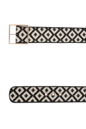 Max Mara Patterned Leather Belt - Cream