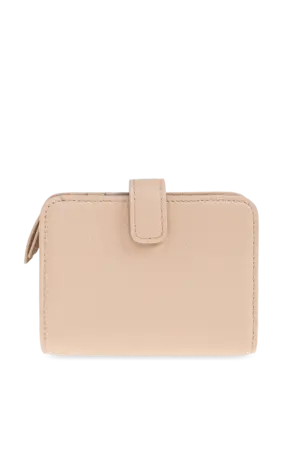 Emporio Armani Leather Wallet With Logo - Beige