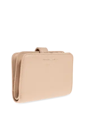 Emporio Armani Leather Wallet With Logo - Beige