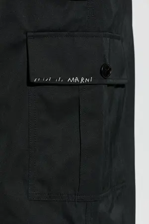 Marni Wide Leg Cargo Trousers - Black