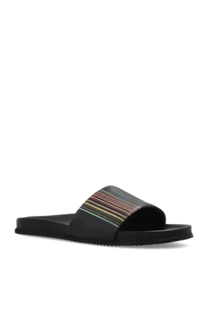 Paul Smith Leather Slides - Black