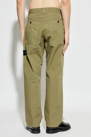 Stone Island Cotton Tapered Trousers - Green