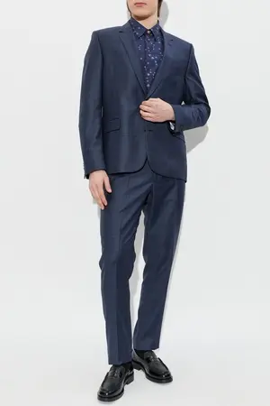 Paul Smith Checked Pattern Suit - Navy Blue