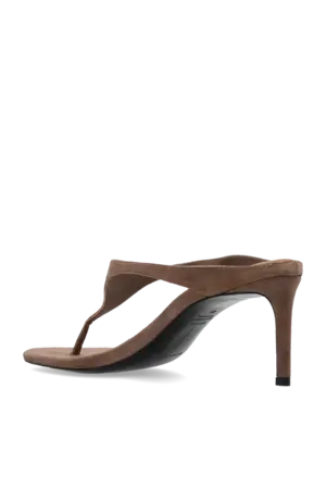 BLACK SUEDE STUDIO Suede Heeled Mules - Brown