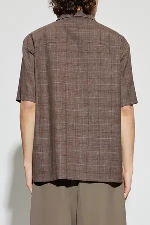 JIL SANDER Wool Short-sleeve Shirt - Brown