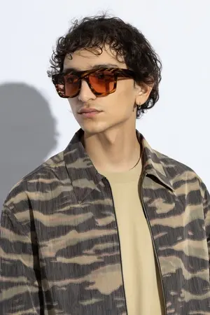 TOM FORD Rectangular Tortoiseshell Sunglasses - Brown