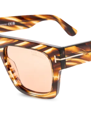 TOM FORD Rectangular Tortoiseshell Sunglasses - Brown