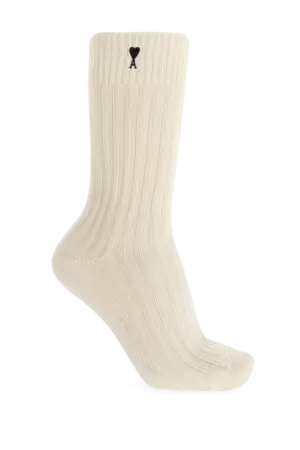 AMI Paris Three-pack Of Ribbed Mid-calf Socks
