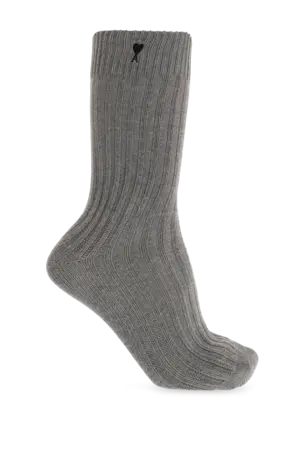 AMI Paris Three-pack Of Ribbed Mid-calf Socks