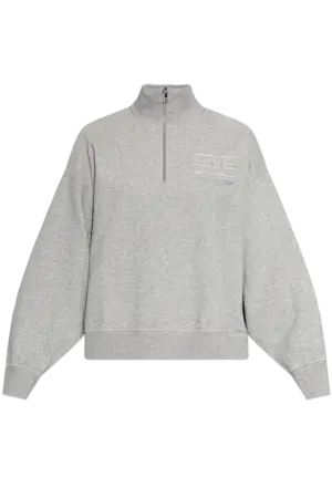 GANNI Oversized Sweatshirt With Stand-up Collar - Grey