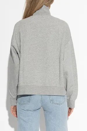 GANNI Oversized Sweatshirt With Stand-up Collar - Grey