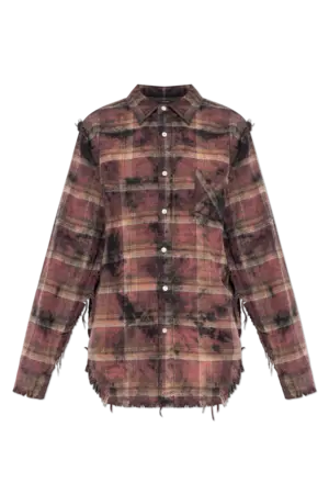R13 Vintage Effect Plaid Shirt - Multicolour