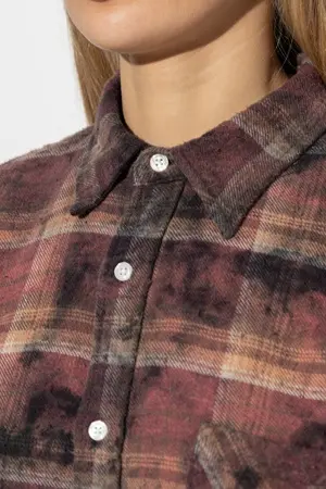 R13 Vintage Effect Plaid Shirt - Multicolour