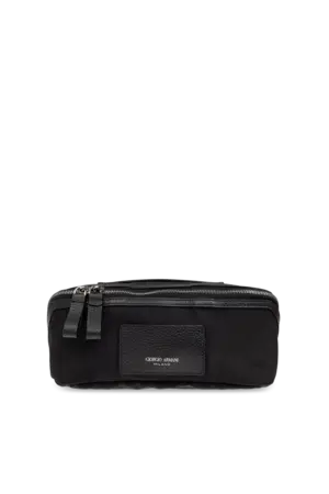 Giorgio Armani Cosmetic Bag With Logo Patch - Black