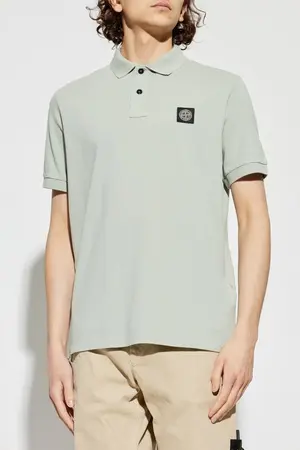 Stone Island Polo Shirt With Logo Patch - Green