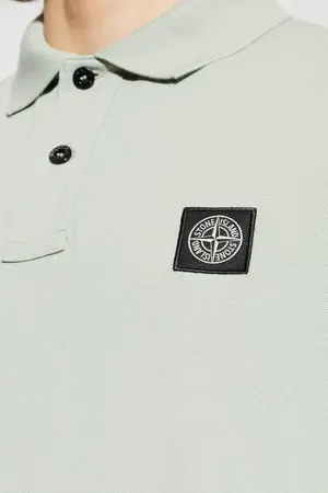 Stone Island Polo Shirt With Logo Patch - Green