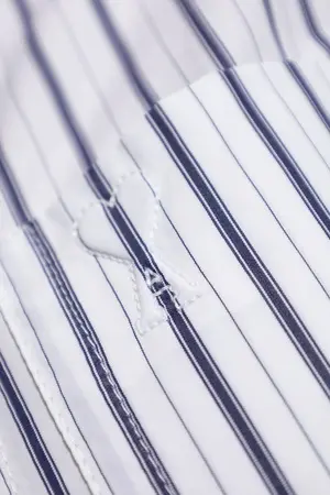 Ami Striped Shirt Dress - White