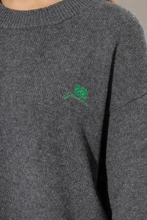 GANNI Logo Sweater - Grey