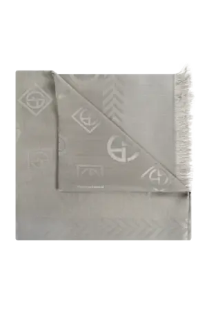 Giorgio Armani Scarf With Monogram - Grey