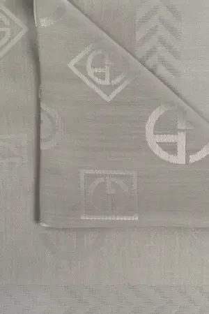 Giorgio Armani Scarf With Monogram - Grey