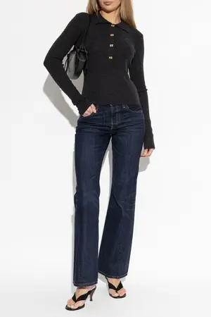 GANNI Wool Long-sleeve Polo