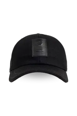 FERRAGAMO Baseball Cap With Leather Patch - Black