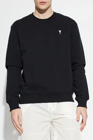 AMI Paris Sweatshirt With Embroidered Logo - Black