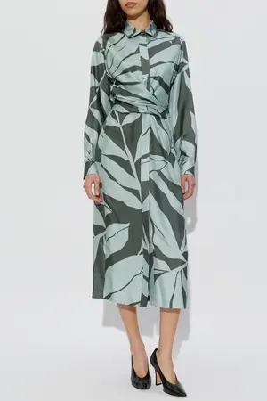 Max Mara Robinia" Printed Silk Dress - Green