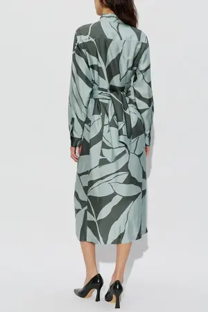 Max Mara Robinia" Printed Silk Dress - Green