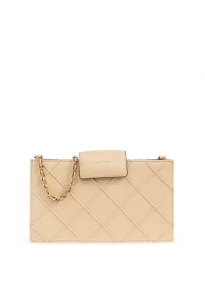 Tory Burch Fleming Mini Chain Wallet - Beige