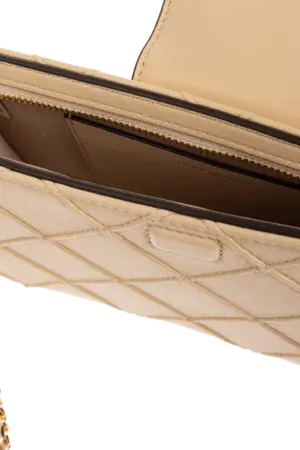 Tory Burch Fleming Mini Chain Wallet - Beige