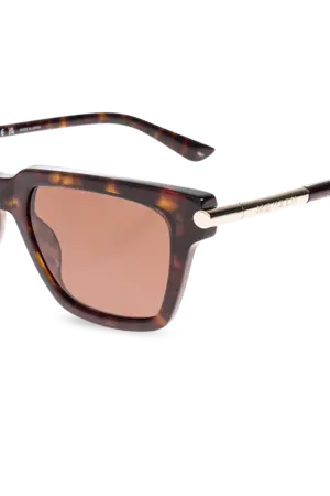 Alexander McQueen Rectangular Tortoiseshell Sunglasses - Brown