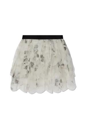 Max Mara Talco Floral Print Skirt - Grey