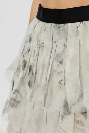 Max Mara Talco Floral Print Skirt - Grey