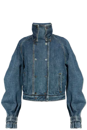 LANVIN Denim Jacket With Stand-up Collar - Blue