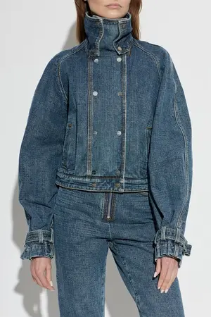 LANVIN Denim Jacket With Stand-up Collar - Blue