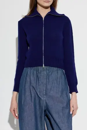 JIL SANDER Cardigan With Wide Collar - Blue