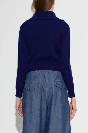 JIL SANDER Cardigan With Wide Collar - Blue