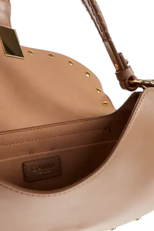 GANNI Studded Shoulder Bag - Brown