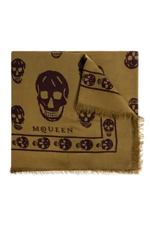 Alexander McQueen Scarf With A Distinctive Skull Motif - Brown